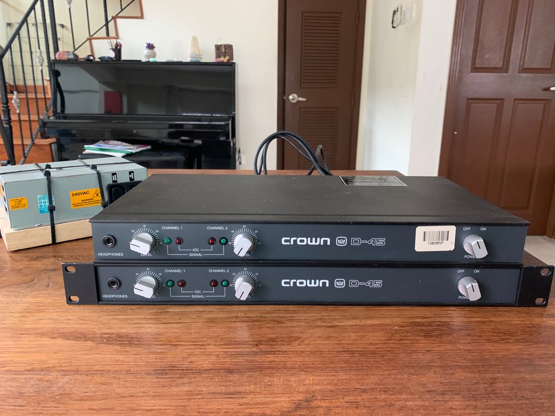 Pair of Crown D-45 amplifier, Audio, Other Audio Equipment on Carousell