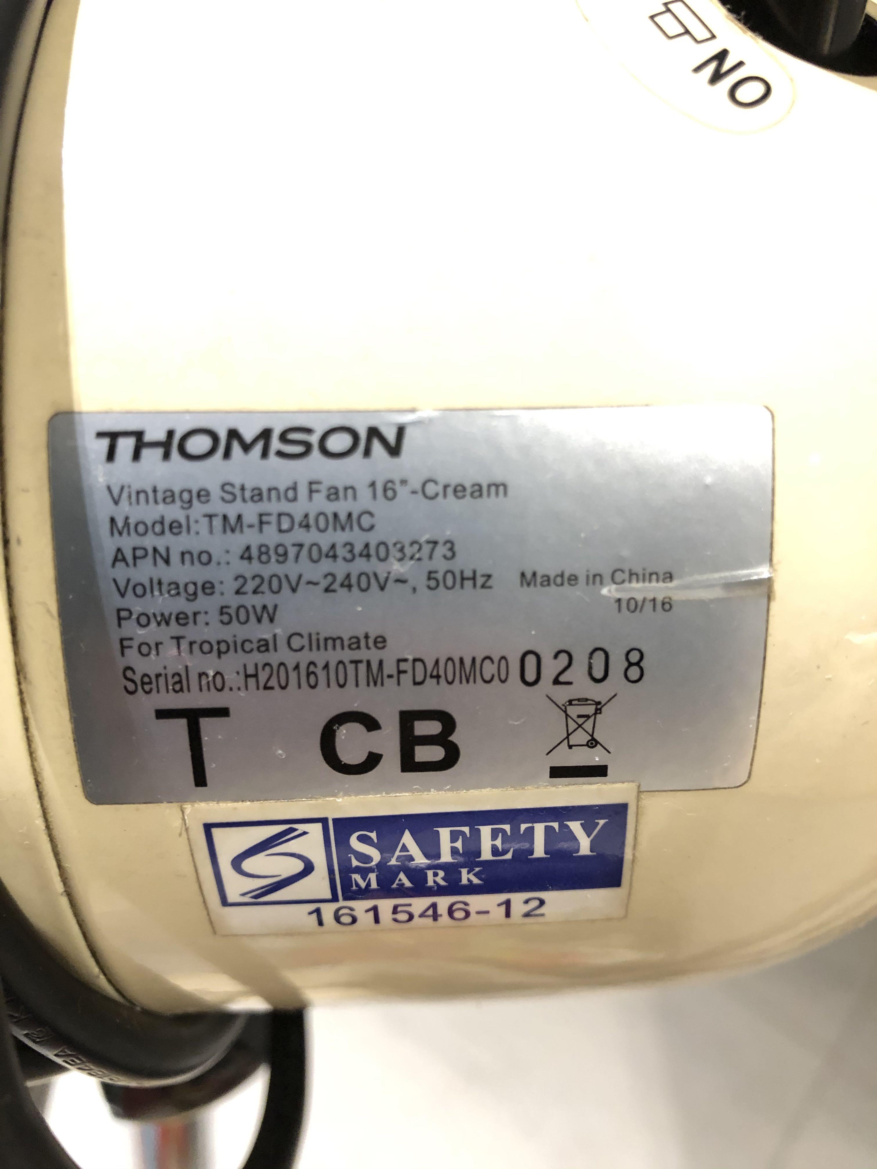 Thomson Stand Fan (Faulty), Furniture & Home Living, Lighting & Fans ...