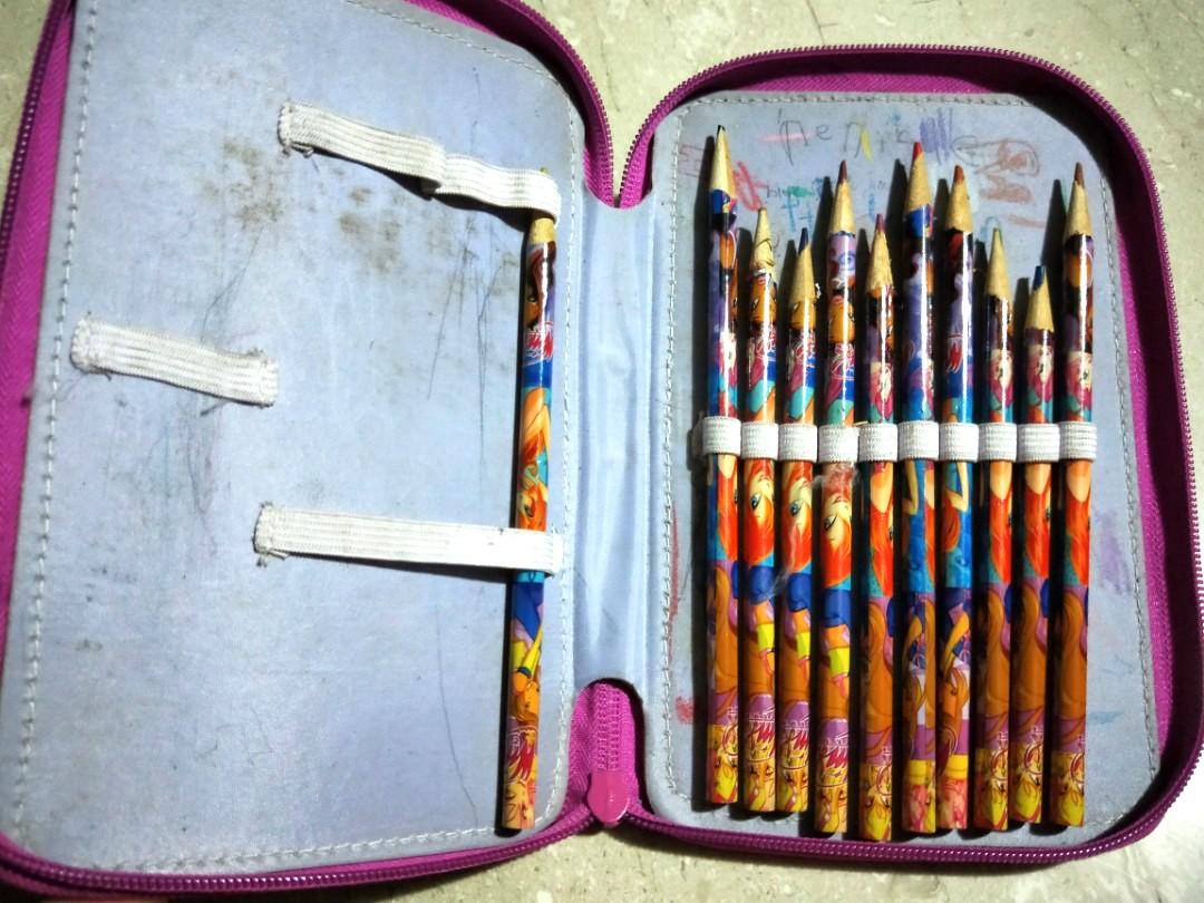Barney Case with 11 Coloured Pencils, Books & Stationery, Stationery on ...