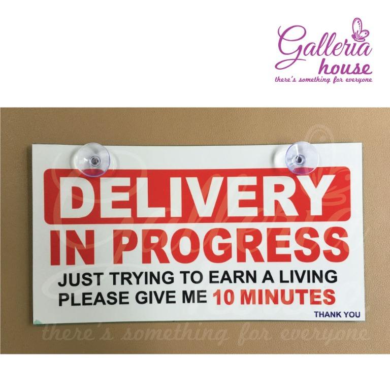 Delivery In Progress Car Sign with suction pumps, Car Accessories ...