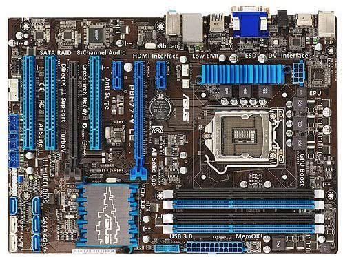 Desktop Motherboard - ASUS P8H77-V LE LGA 1155 Intel H77 HDMI SATA 6Gb/s USB 3.0 ATX Intel ...