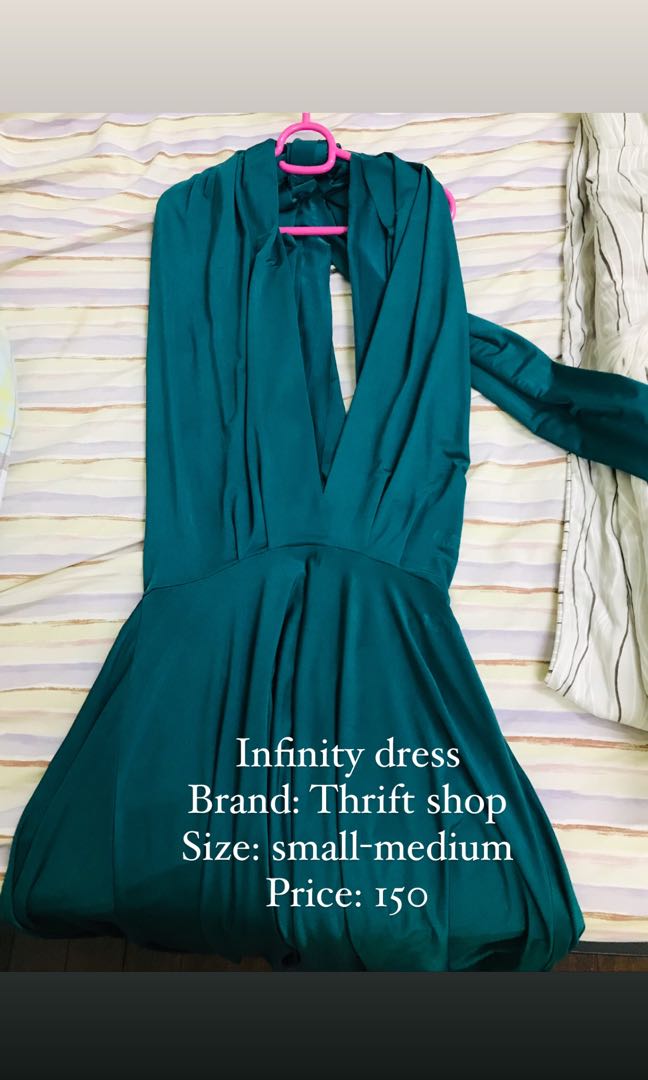 Emerald green infinity dress, Women's Fashion, Dresses & Sets, Evening ...