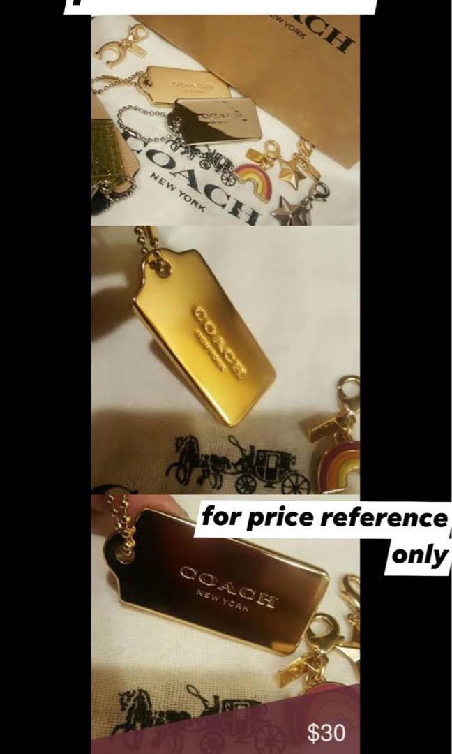 Gold metal coach hang tag, Luxury, Accessories on Carousell