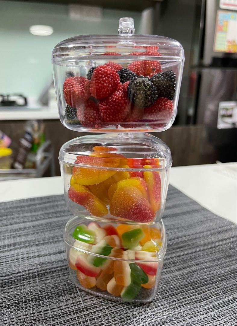 Gummy Candy in heart Shape Acrylic container (100g)- halal certified ...