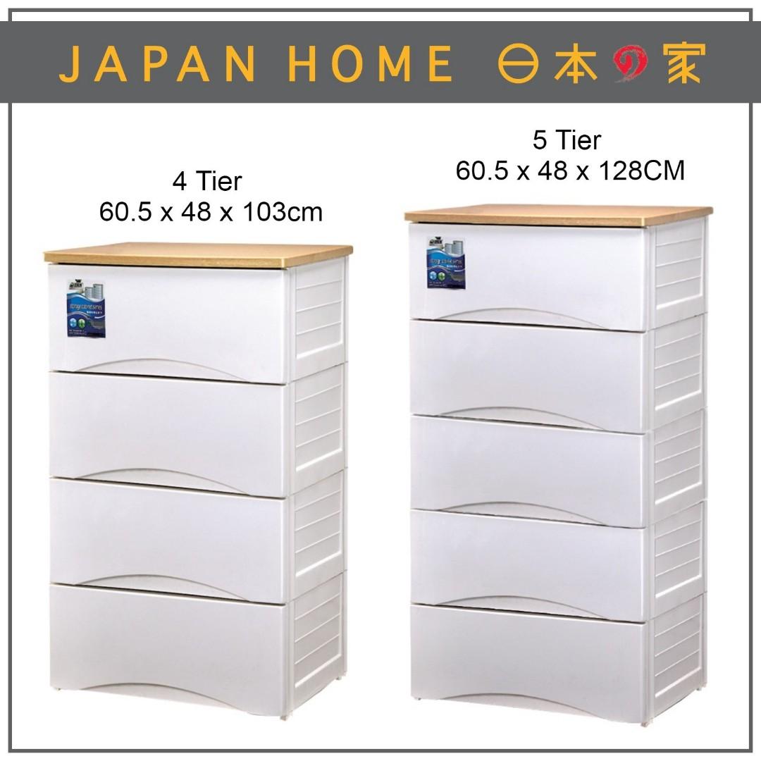Japan Home plastic 4 drawer set (2 pieces available), Furniture & Home ...