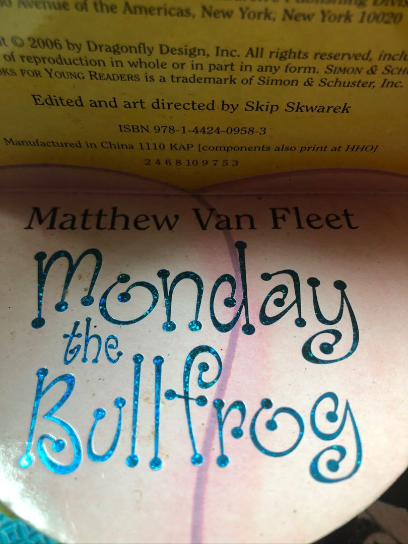 Monday the bullfrog, Hobbies & Toys, Books & Magazines, Fiction & Non ...