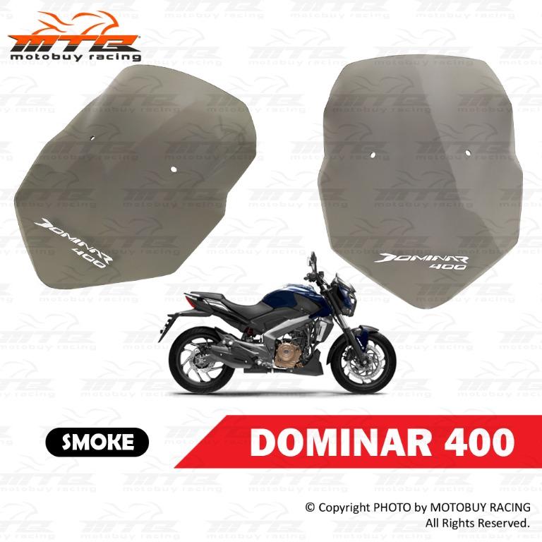 MTB WINDSHIELD BLACK / SMOKE FOR DOMINAR 400, Auto Accessories on Carousell