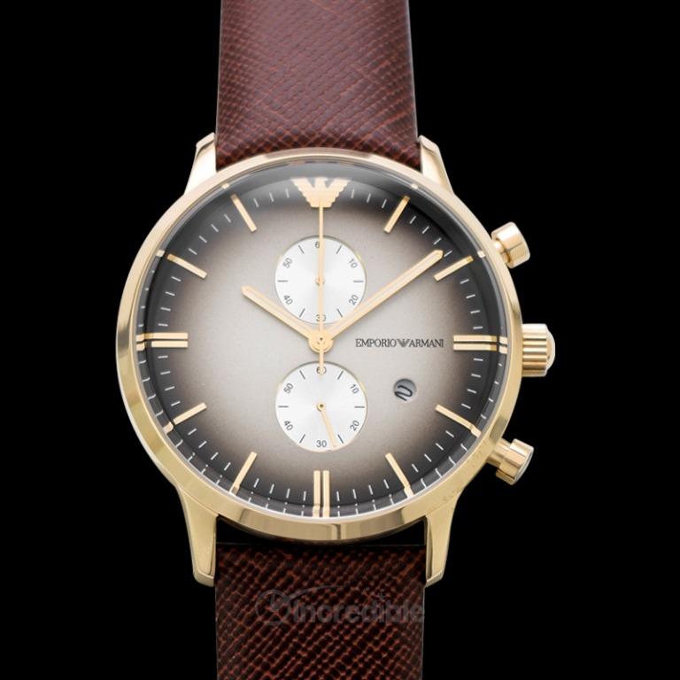 [NEW] Emporio Armani Retro Chronograph Quartz Grey Dial Men's Watch ...