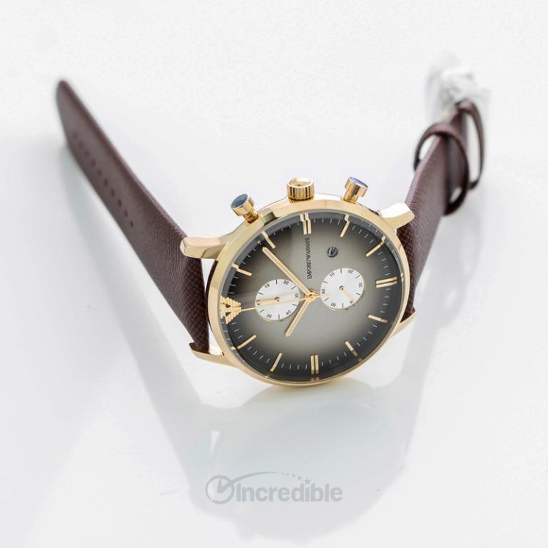 [NEW] Emporio Armani Retro Chronograph Quartz Grey Dial Men's Watch ...