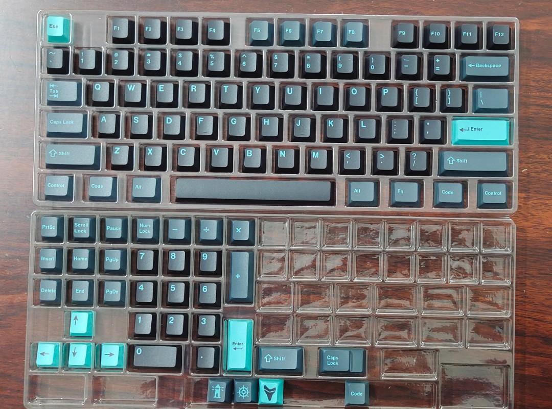 PBT Dyesub Dark Blue, Black and Teal Keycaps [HammerHead Theme ...