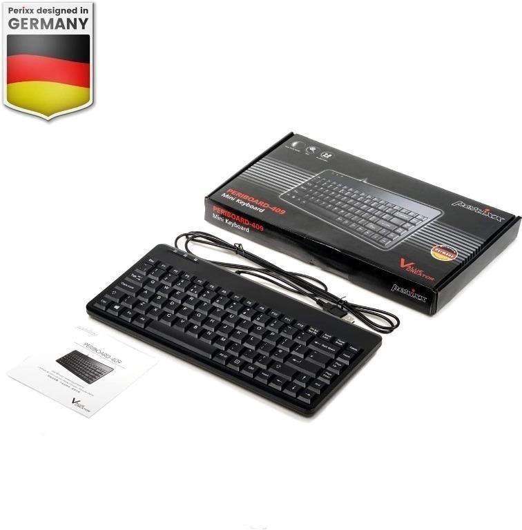 Perixx PERIBOARD-409U Wired USB Mini Keyboard, Black, UK Layout ...