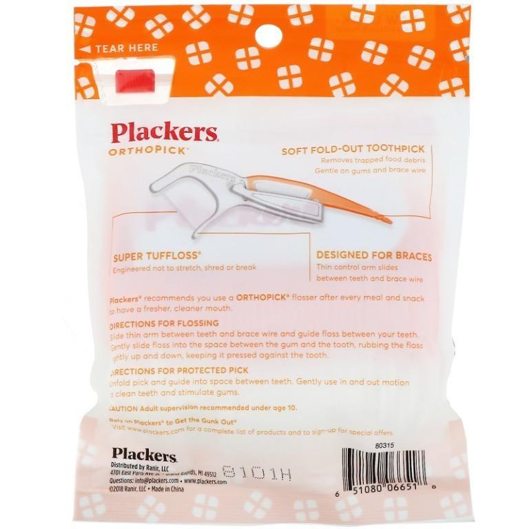 Plackers Orthopick Flossers (dental floss picks), Health & Beauty, Face ...