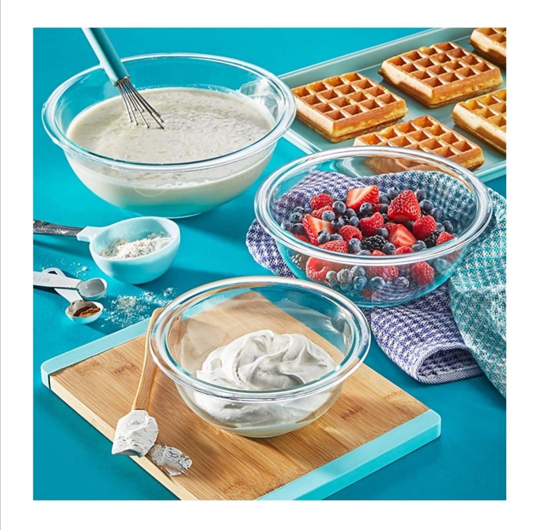Pyrex Prepware 3-Piece Mixing Bowl Set, Clear, Furniture & Home Living ...