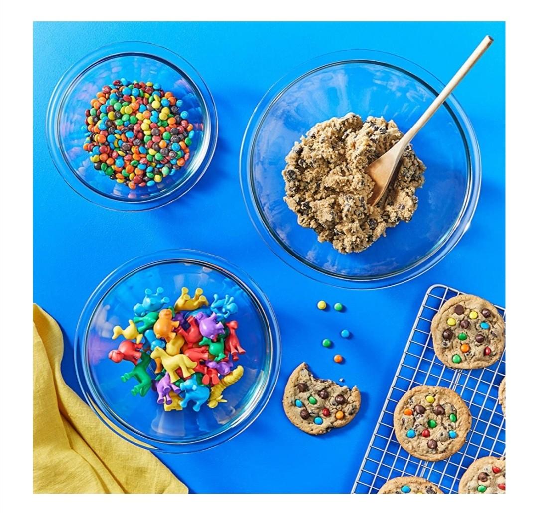 Pyrex Prepware 3-Piece Mixing Bowl Set, Clear, Furniture & Home Living ...