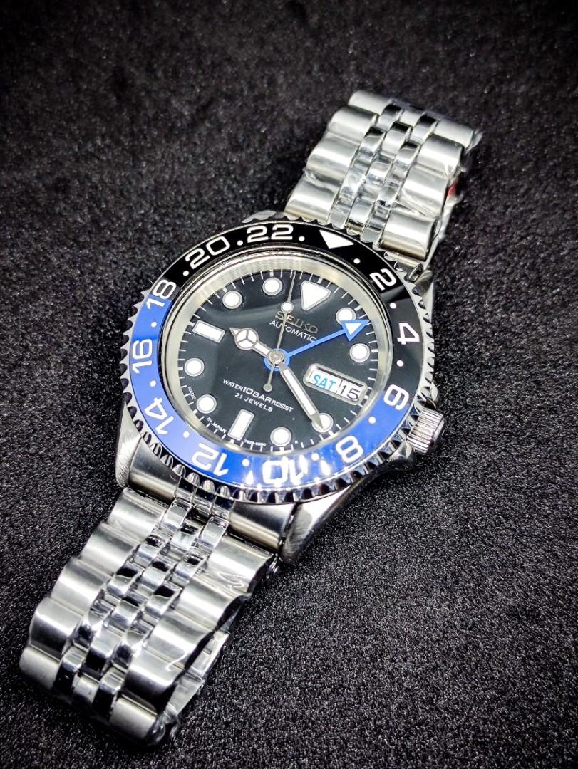 Seiko GMT Batman Mod, Men's Fashion, Watches & Accessories, Watches on ...