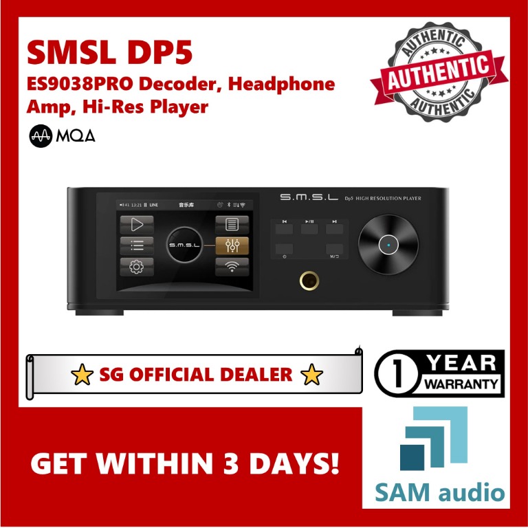 [SG] SMSL DP5, ES9038PRO DAC, High Resolution MQA Stream Player, Audio ...
