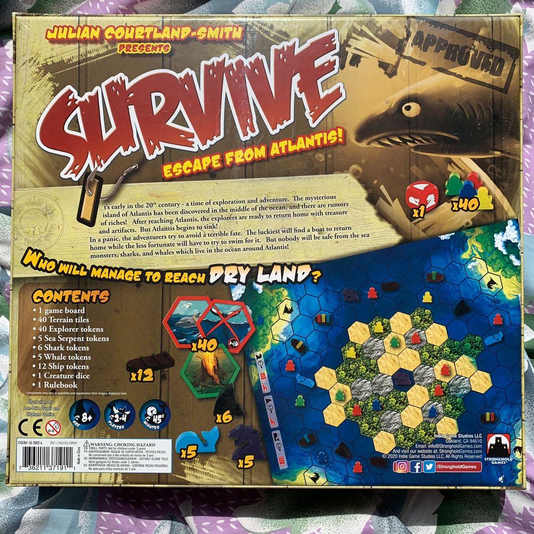 (全新)Survive 脫離亞特蘭提斯 boardgame 桌上遊戲, 興趣及遊戲, 玩具 & 遊戲類 - Carousell