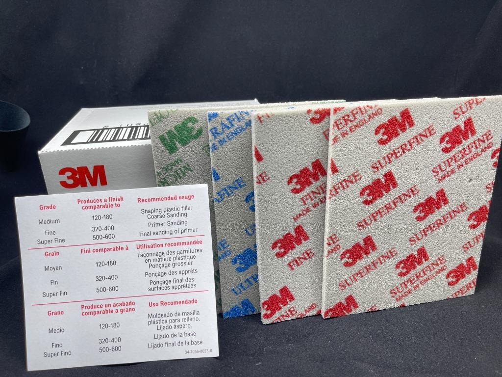 🐨 3M 海綿砂紙 打磨專用 四款粗幼 (Fine, Superfine , Ultrafine , Microfine ), 興趣及遊戲 ...