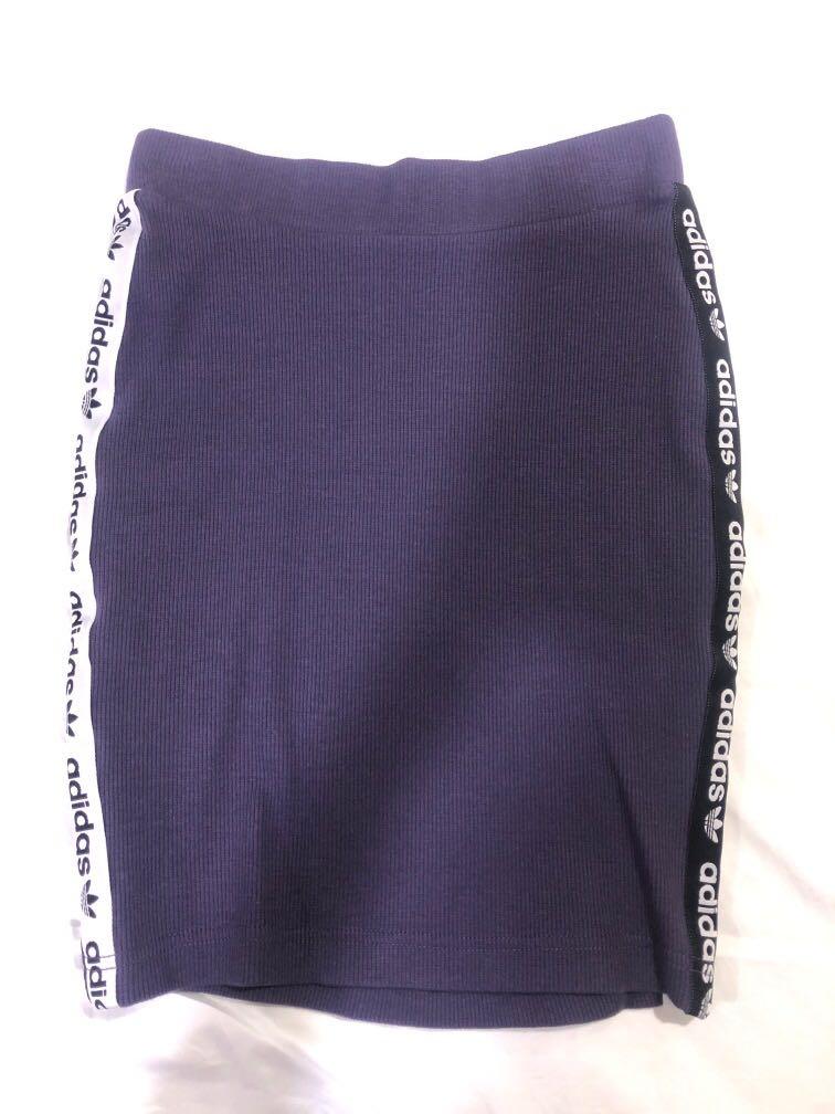 Adidas Originals RYV Ribbed Logo Skirt, Women's Fashion, Tops ...
