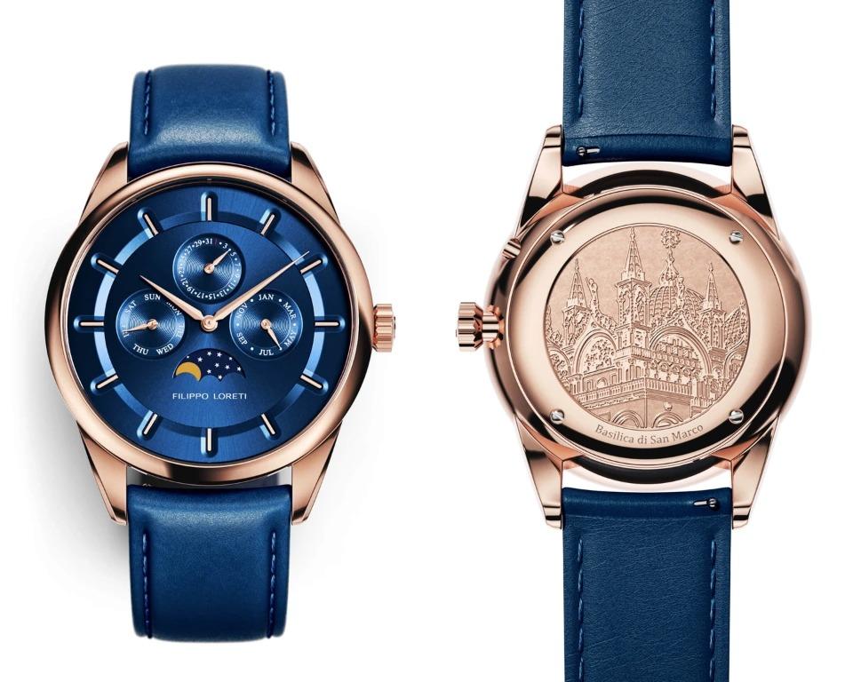 Limited Edition Filippo Loreti Venice Moonphase Rose Gold Blue Watch In ...