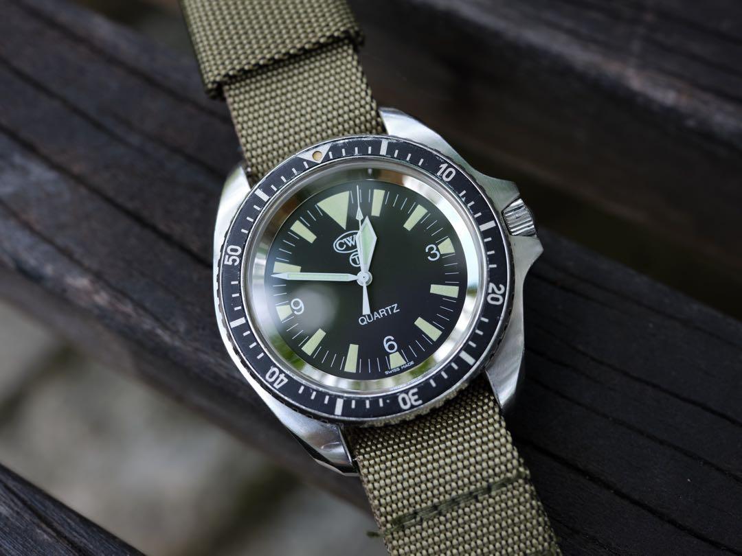British military 1997-issued CWC Royal Navy (RN) Diver Tritium dial ...