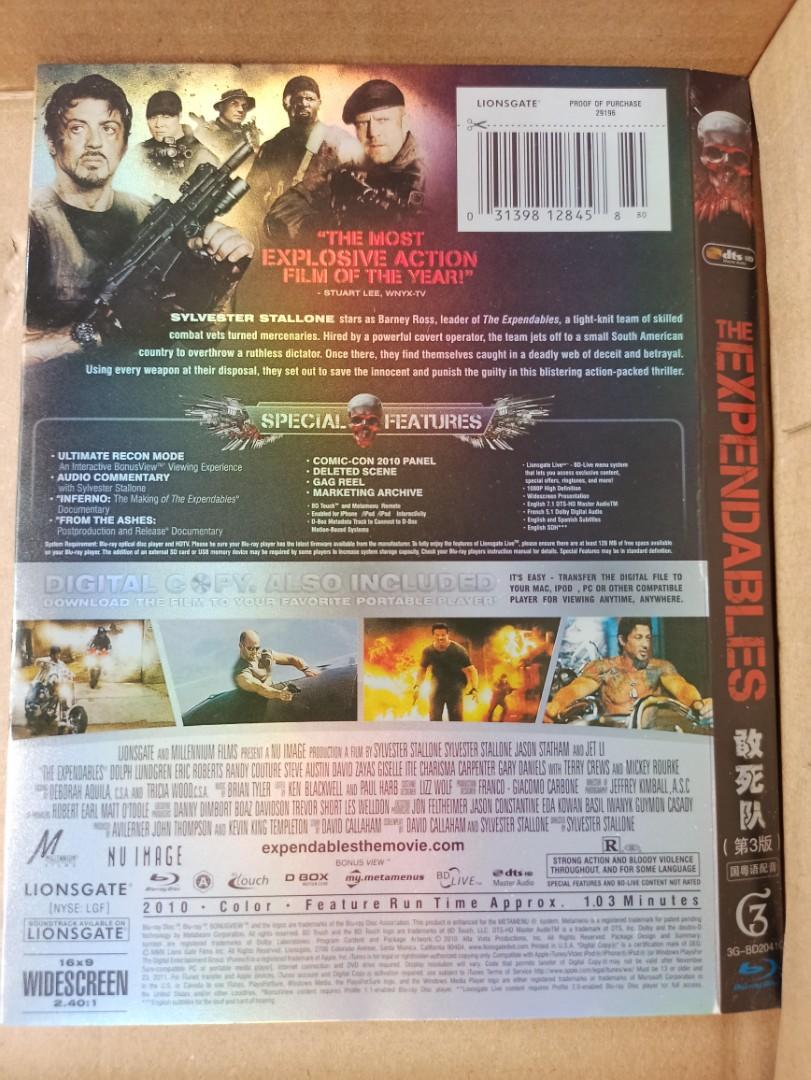 DVD The Expendables language have English & Cantonese & Mandarin ...