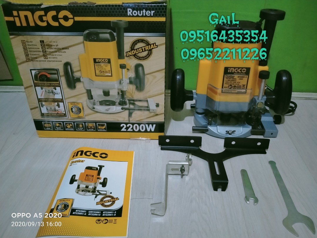INGCO 2200W Wood Router (RT22001-2), Commercial & Industrial ...