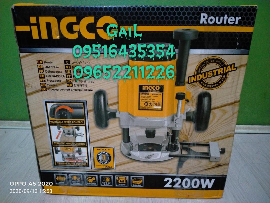 INGCO 2200W Wood Router (RT22001-2), Commercial & Industrial ...