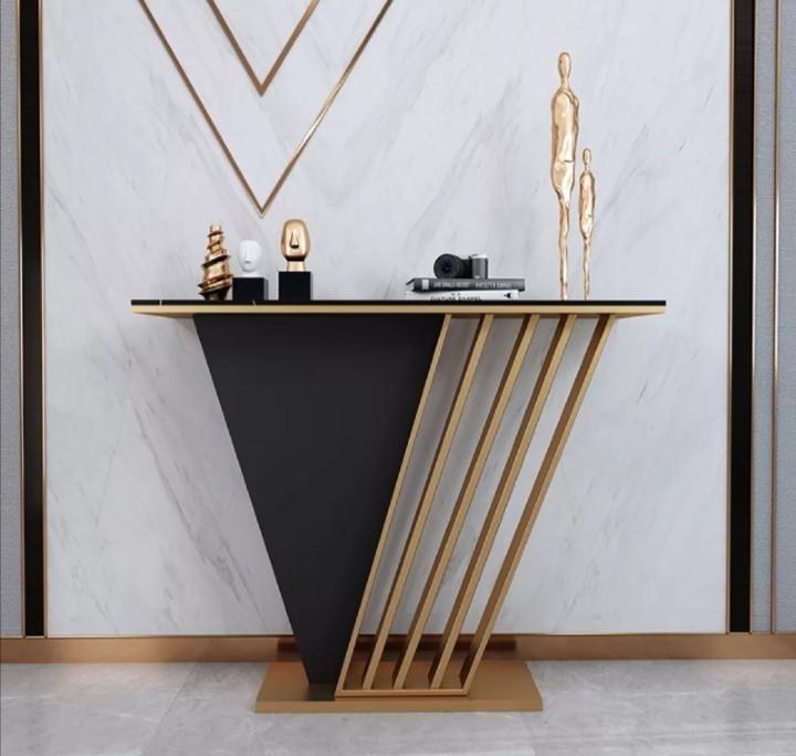 L100 cm Victory Trophy Display Hallway Table White Gold, Furniture ...