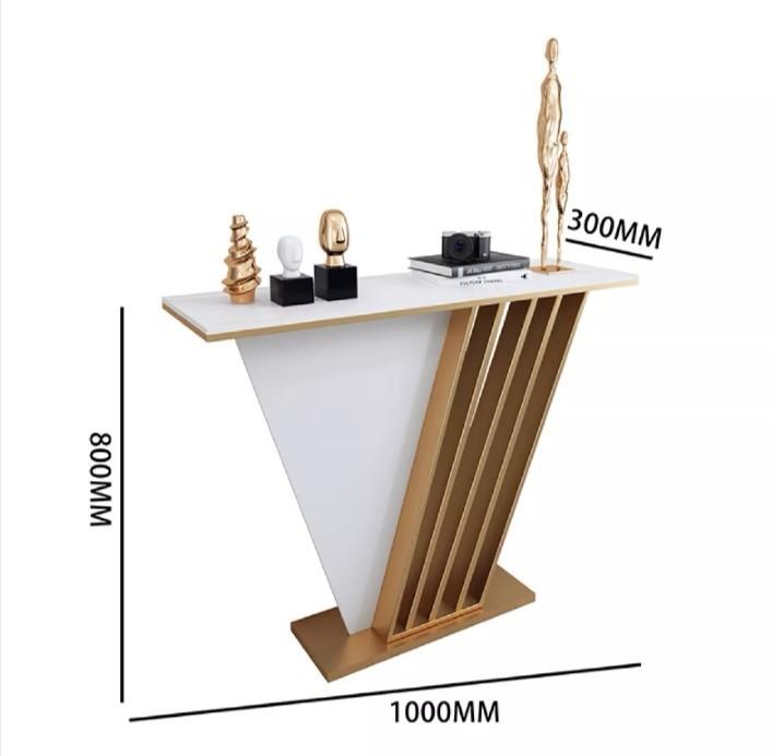 L100 cm Victory Trophy Display Hallway Table White Gold, Furniture ...