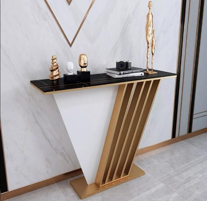 L100 cm Victory Trophy Display Hallway Table White Gold, Furniture ...