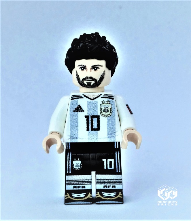 LEGO MOC Minifigure: 阿根廷球王, Messi (Custom minifigure), 興趣及遊戲, 玩具 & 遊戲類 ...