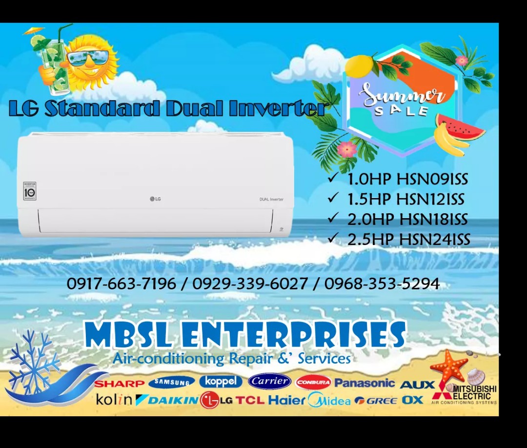 LG STANDARD DUAL INVERTER SPLIT TYPE AIRCON WITH FREE INSTALLATION, TV ...