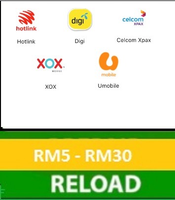 Malaysia Prepaid Card Reload Topup Celcom Hotlink Digi Umobile oneXOX ...