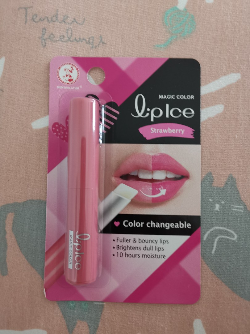 Mentholatum Magic Color Lipice (Strawberry) Expiry: 03/2022, Beauty ...
