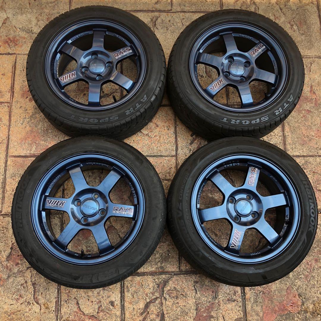 Rim TE37 15 Mag Blue, Auto Accessories on Carousell