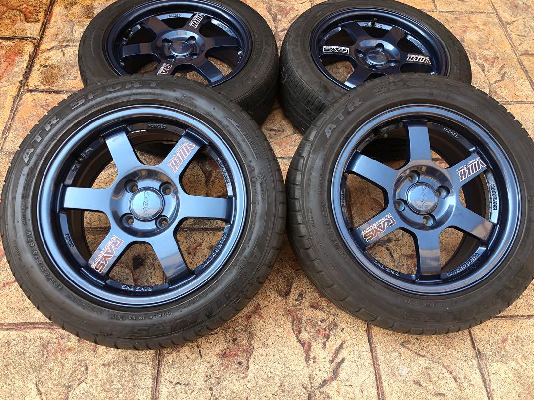 Rim TE37 15 Mag Blue, Auto Accessories on Carousell