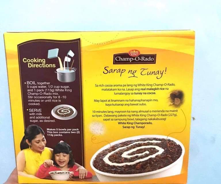 White King Champ-O-Rado Champorado Chocolate Rice Porridge Mix 227g ...