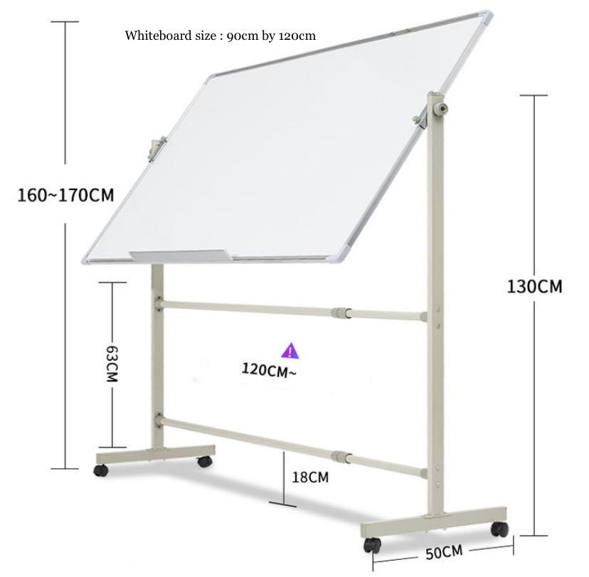 Whiteboard moveable portable white board with wheels magnetic double ...
