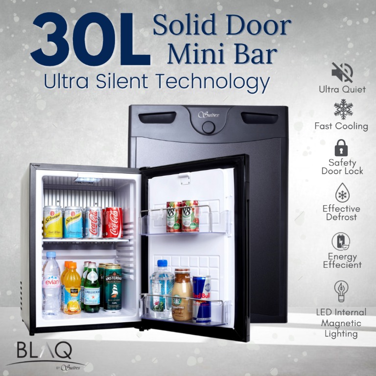 30L Solid Door Hotel Mini Bar with Silent Absorption Technology | Auto ...