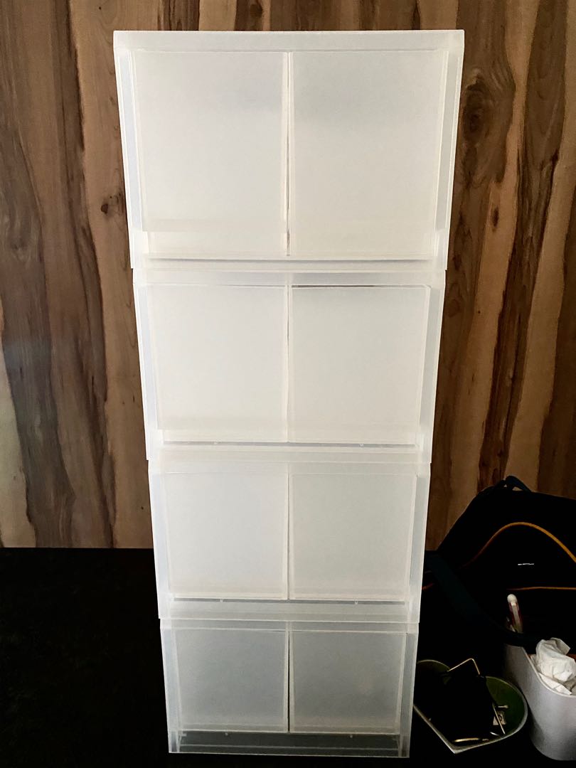 MUJI PLASTIC DRAWERS ( 2 x 4 ), Furniture, Shelves & Drawers on Carousell