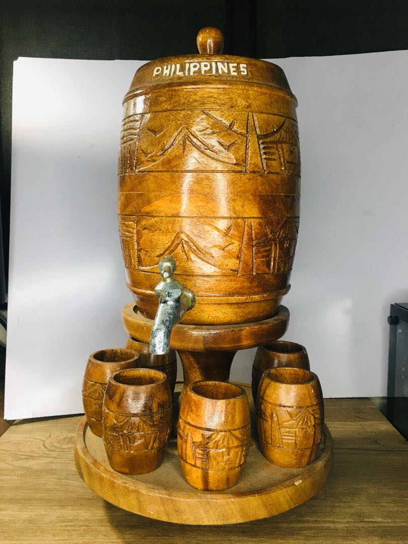 Native Wooden Water Dispenser, 6 pc Wooden Cups, Everything Else ...