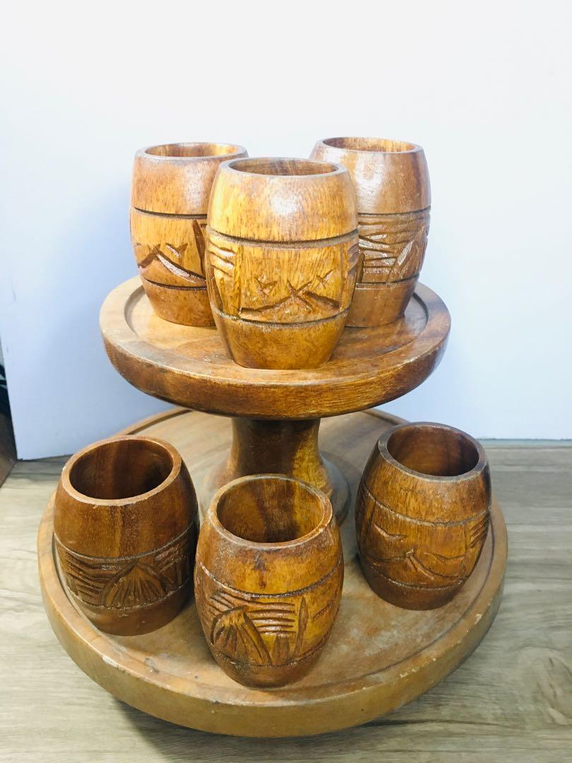 Native Wooden Water Dispenser, 6 pc Wooden Cups, Everything Else ...