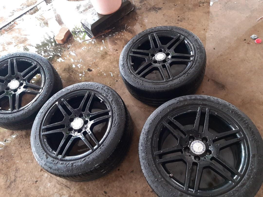 AMG Original Staggered 17"rims with tyres, Car Accessories, Tyres ...