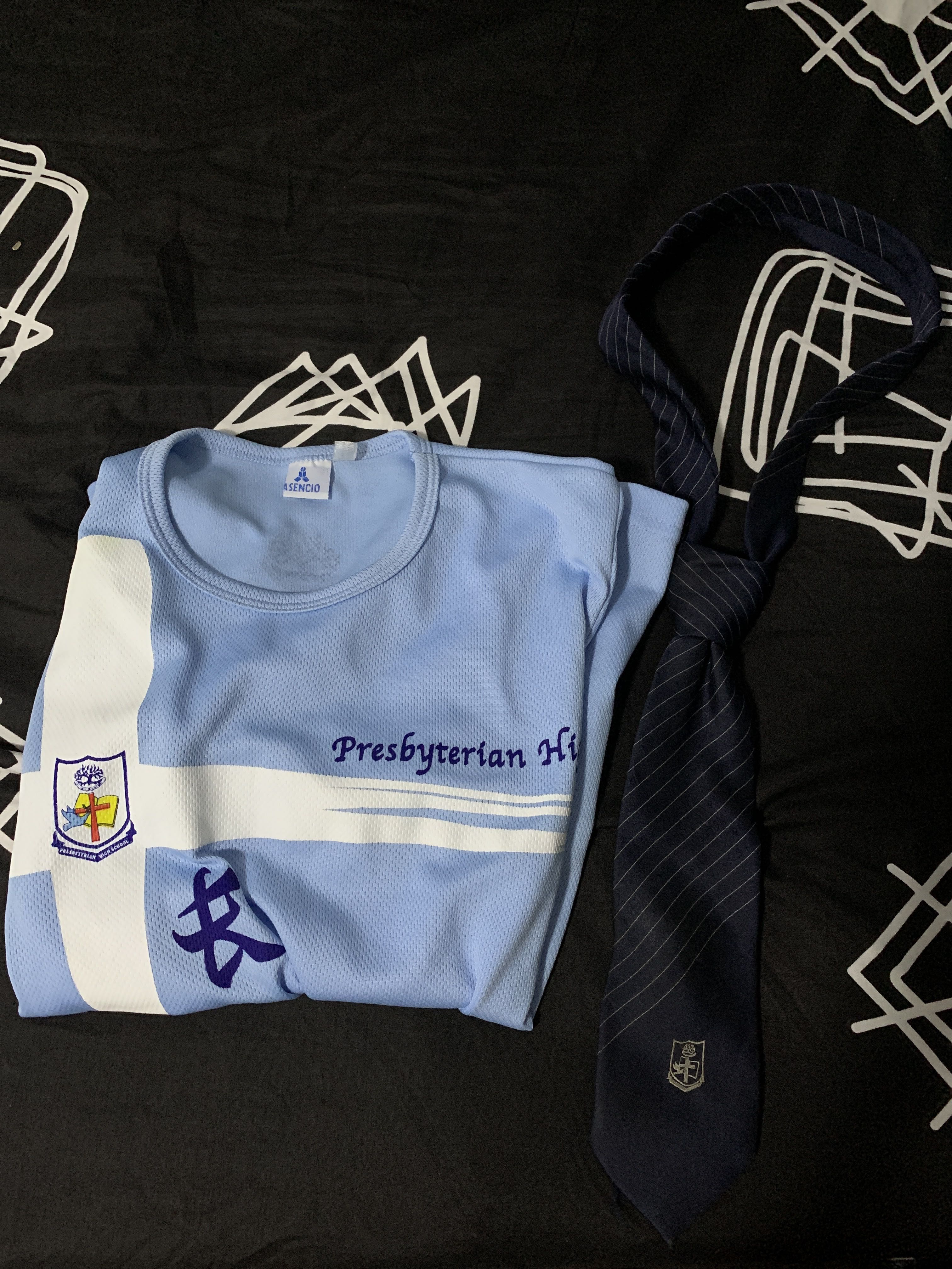 PHS Presbyterian High School pe shirt and tie, Women's Fashion, Tops ...