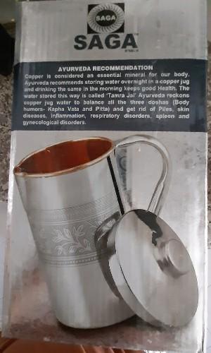 SAGA STEEL DRINK WATER AYURVEDIC JUG, Health & Nutrition, Health ...