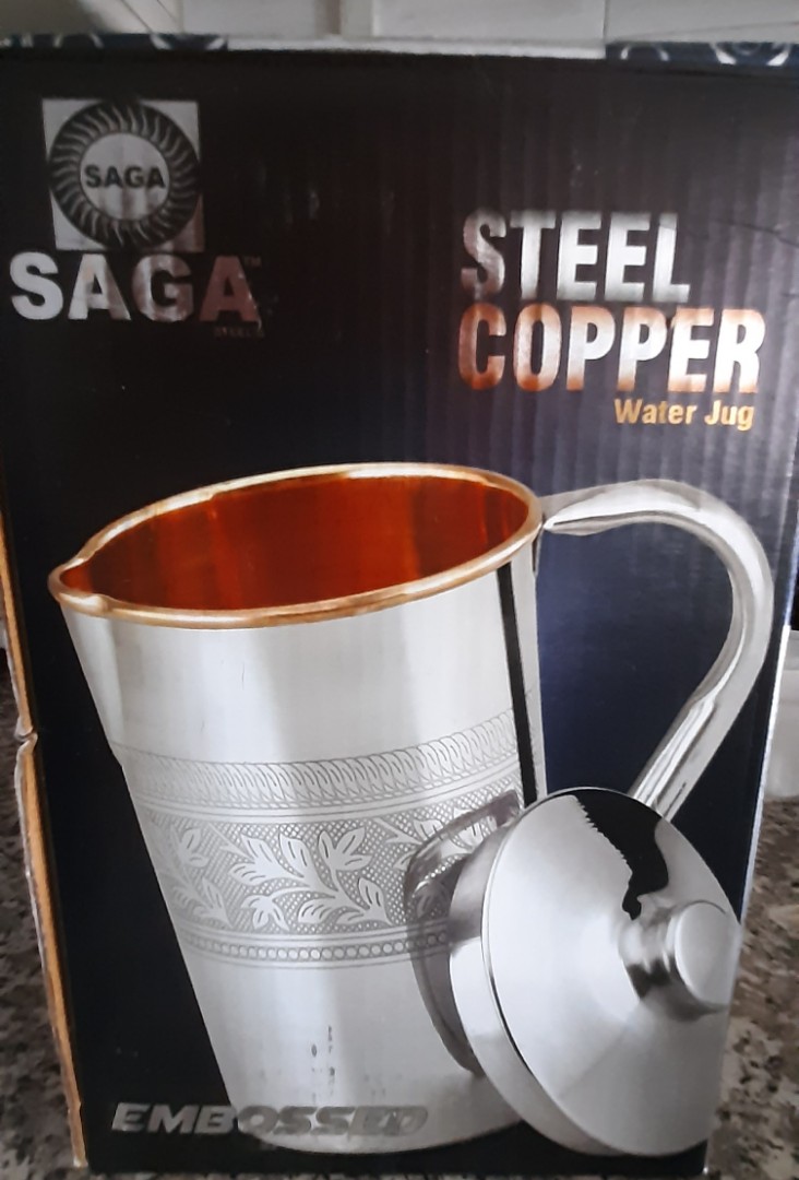 SAGA STEEL DRINK WATER AYURVEDIC JUG, Health & Nutrition, Health ...