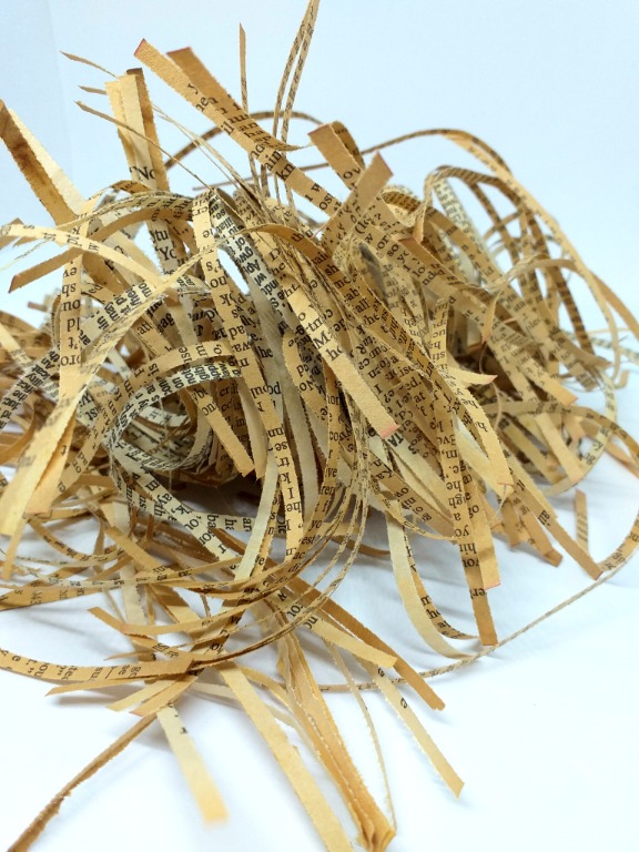 Shredded paper - old book pages (vintage book pages for journaling ...
