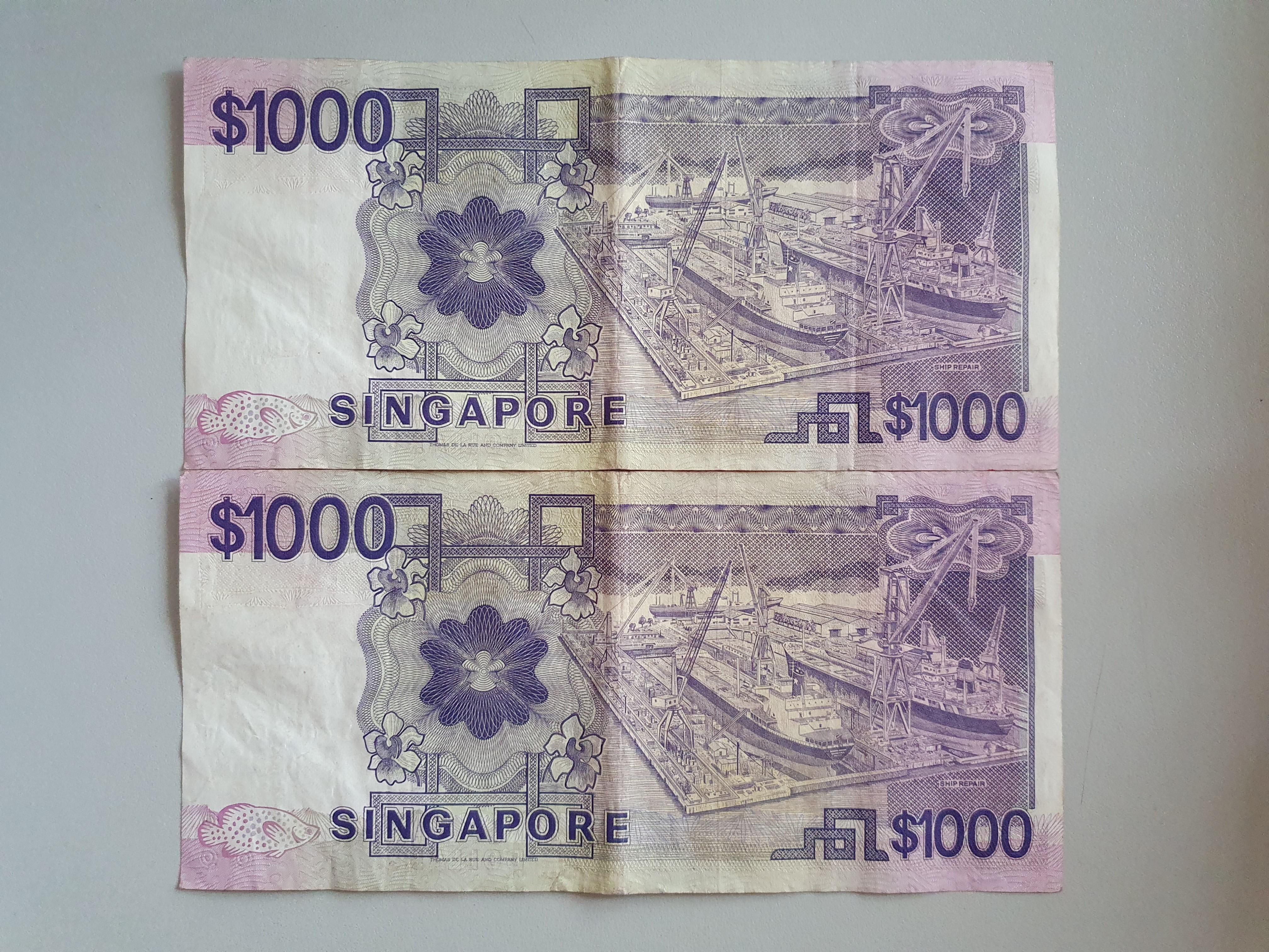 Singapore $1000 ship series notes, Hobbies & Toys, Memorabilia ...