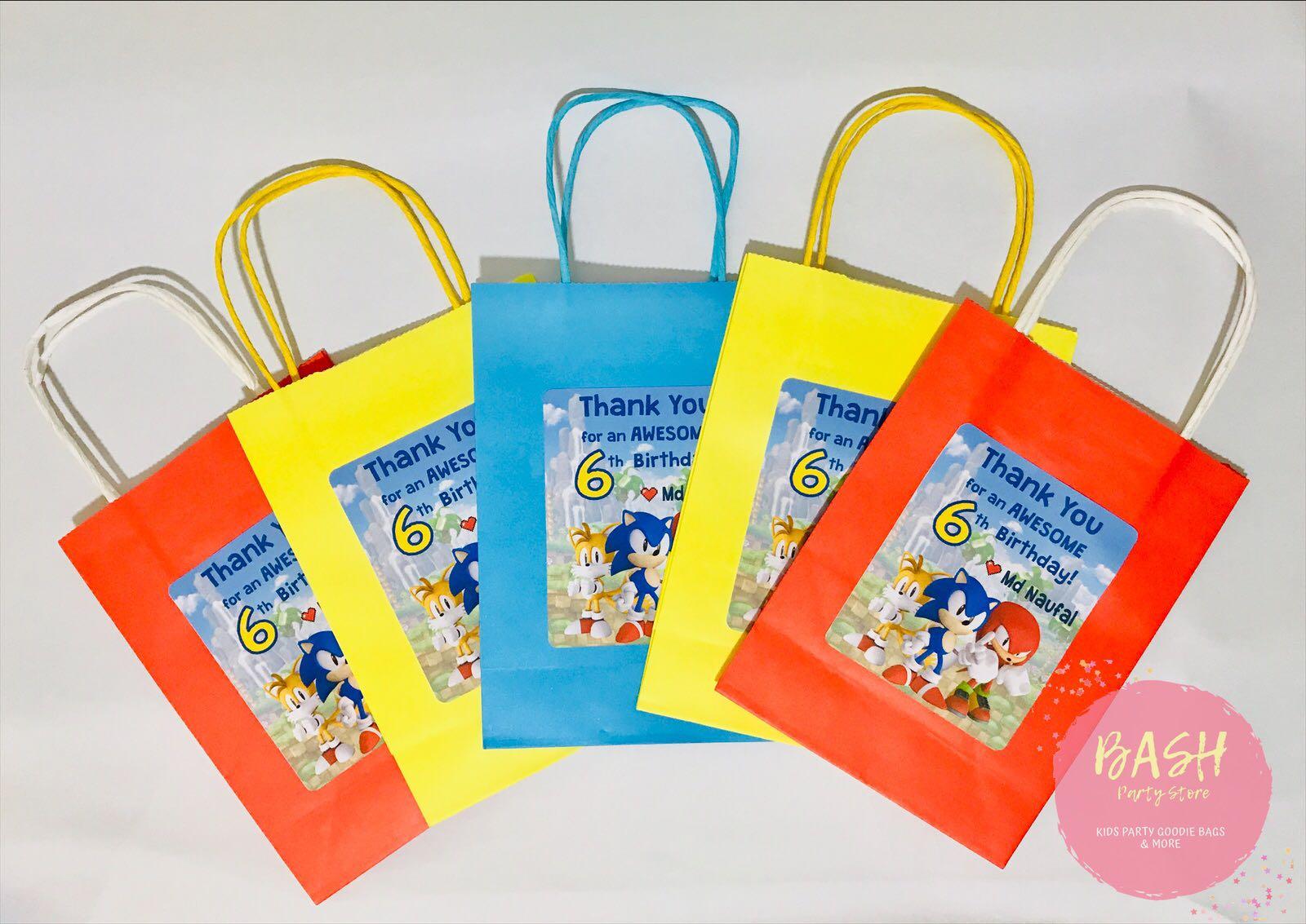 Super Sonic Customised Kids Birthday Party Paper Bag, Hobbies & Toys ...